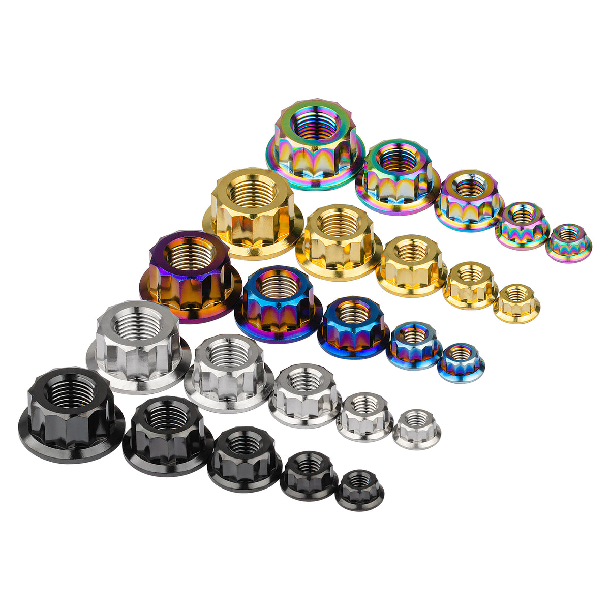Wanyifa Titanium Nut M5 M6 M8 M10 M12 External 12-Point Flange Nut CNC ...
