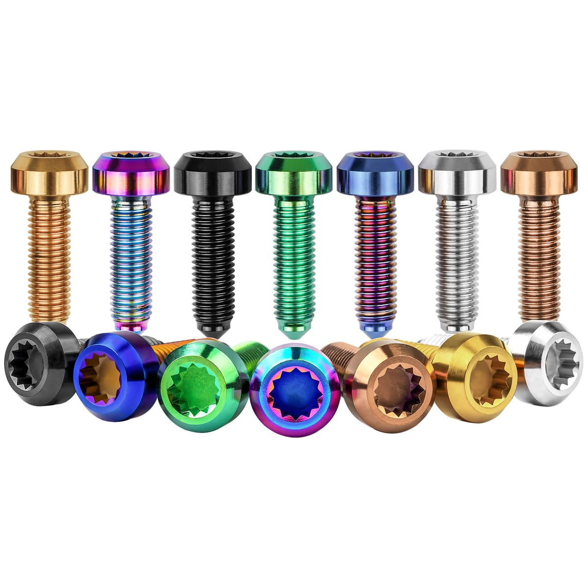 Wanyifa Titanium Bolt M7x24.5mm Chamfered 6.4mm 12-Point Spline Socket ...