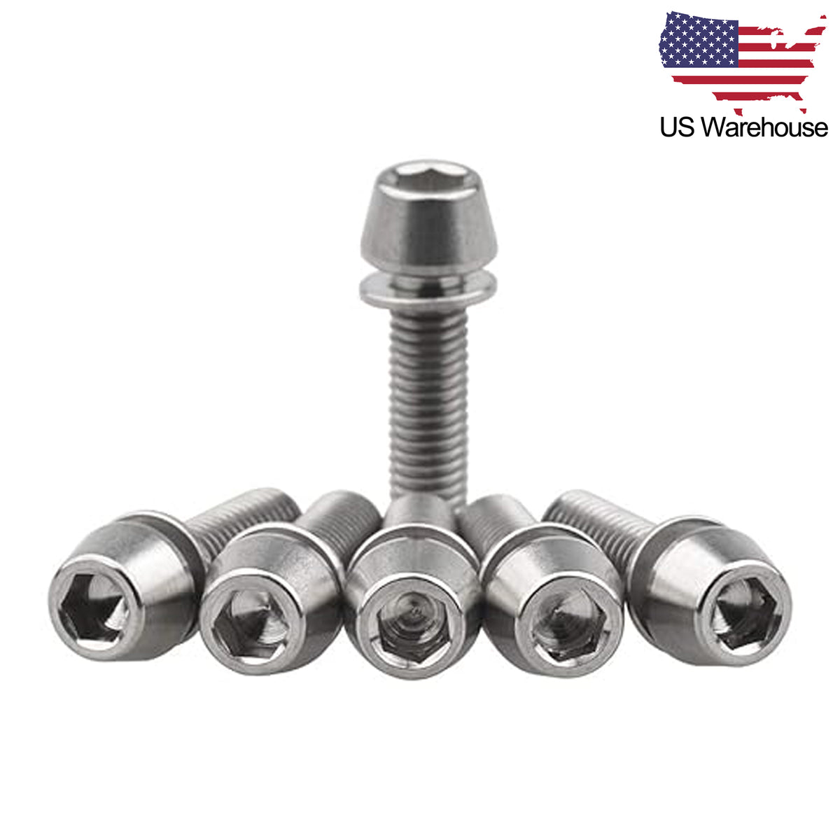 Wanyifa 6pcs Titanium Bolts M5x16 18 20mm Taper Hex Head with Non-Shed ...