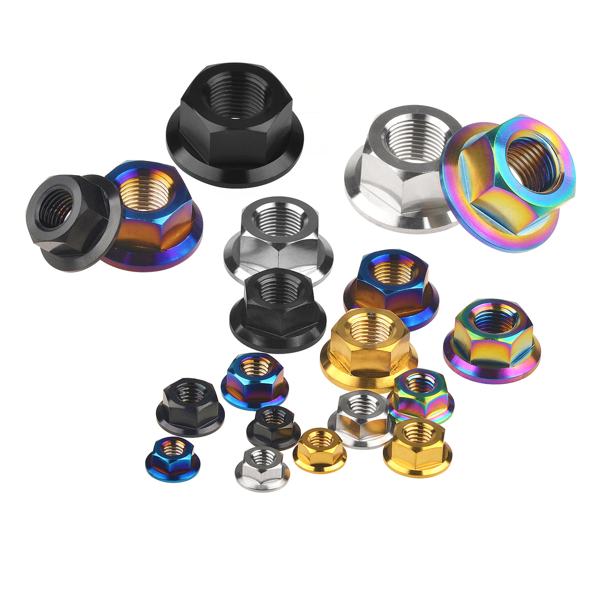 Wanyifa Titanium Nut M5 M6 M8 M10 M12 M14 M16 Flange Hex Nut Screw For ...