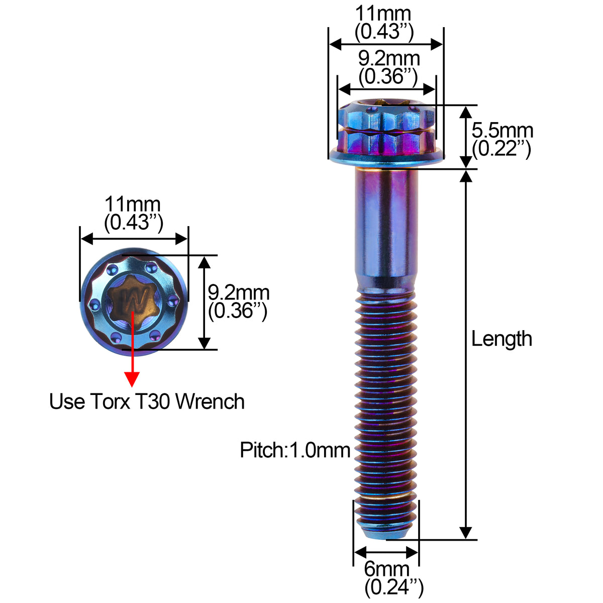 Wanyifa Titanium Bolt M6x10 15 20 25 30 35 40 45 50mm Flange 12-Point – Wanyifabolt